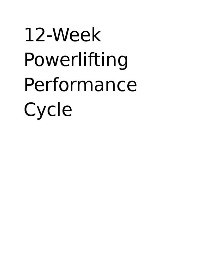 Powerlifting 12 Weeks Program | PDF | Athletic Sports | Physical Exercise