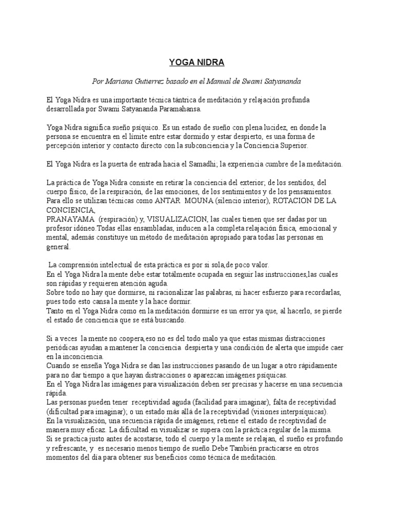 Yoga Nidra | PDF | Meditación | Yoga