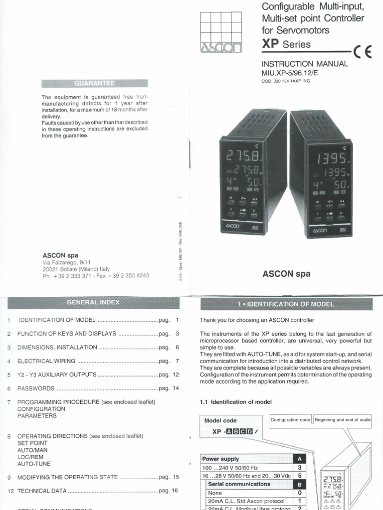 Ascon Series XP Manual | PDF