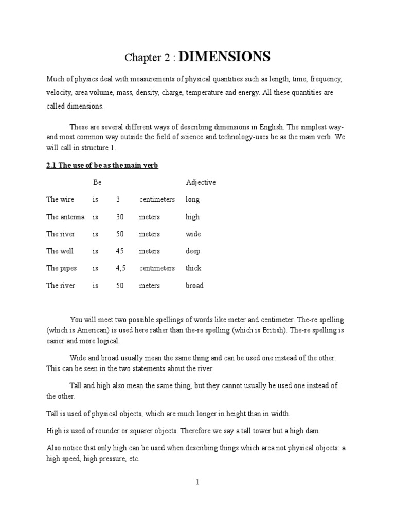 Dimensions in Physics | PDF | General Relativity | Gravity