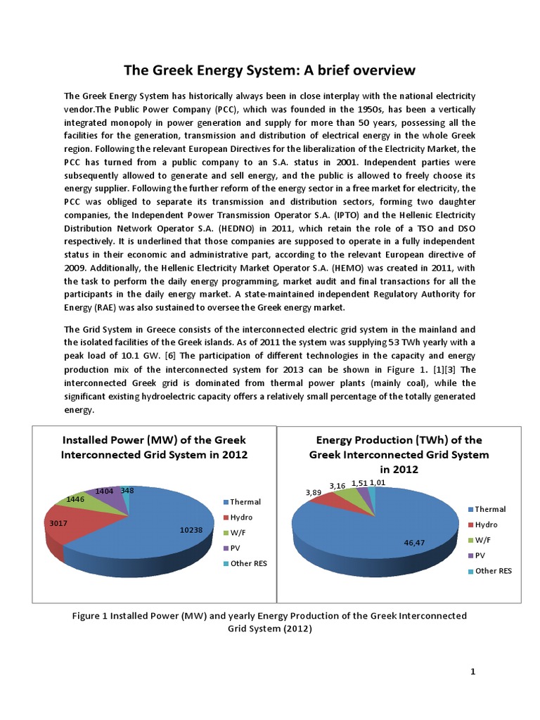The Greek Energy System - A Brief Overview V 3 0 | PDF | Wind Power ...