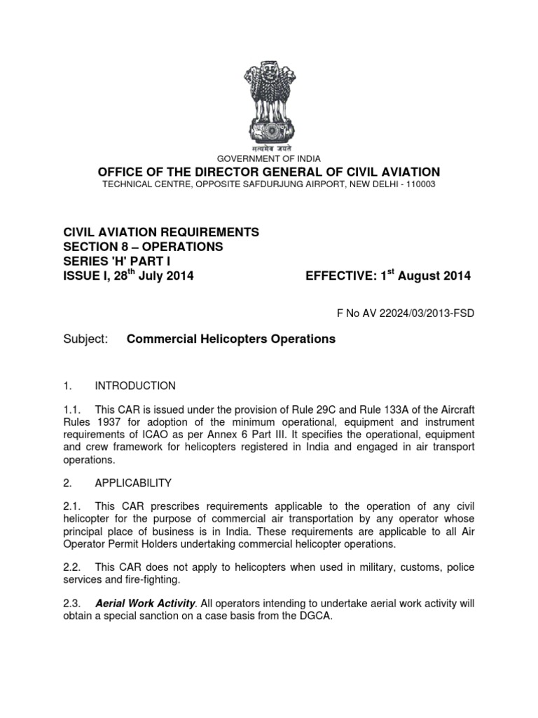 Commercial Helicopter Operation-DGCA | PDF | Instrument Flight Rules ...