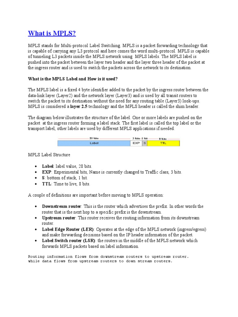 What Is MPLS? | PDF | Networking | Multiprotocol Label Switching