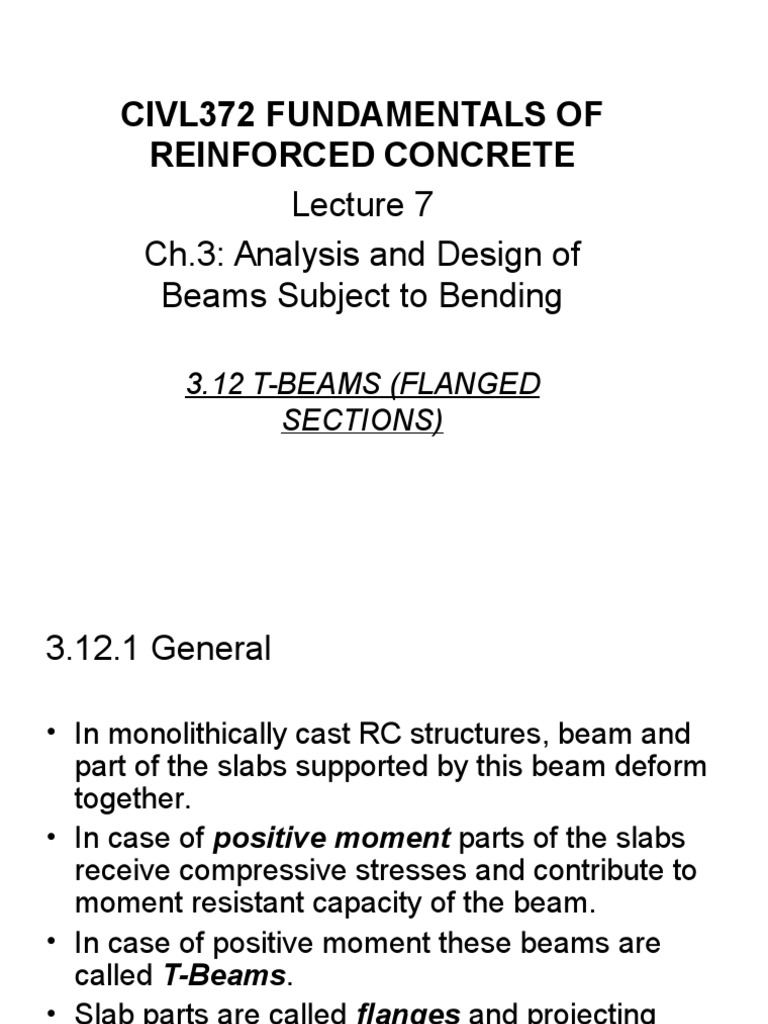 Reinforced Concrete I-Lecture7 | PDF | Beam (Structure) | Mechanics
