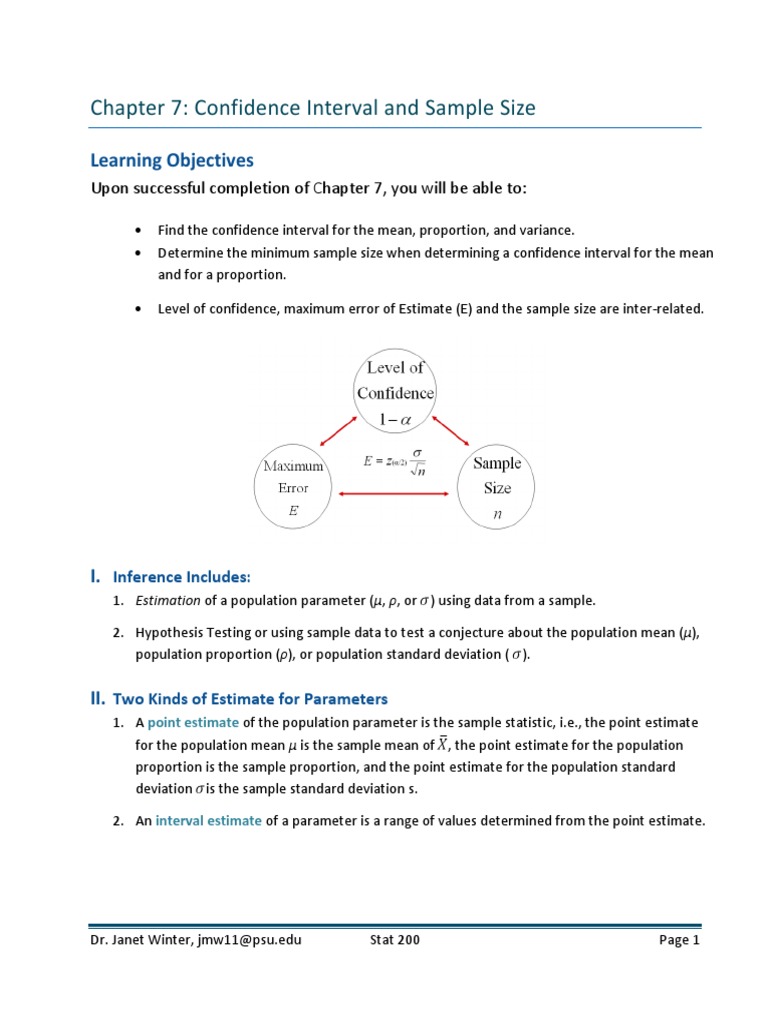 Chapter7 Printable PDF | PDF | Confidence Interval | Standard Deviation