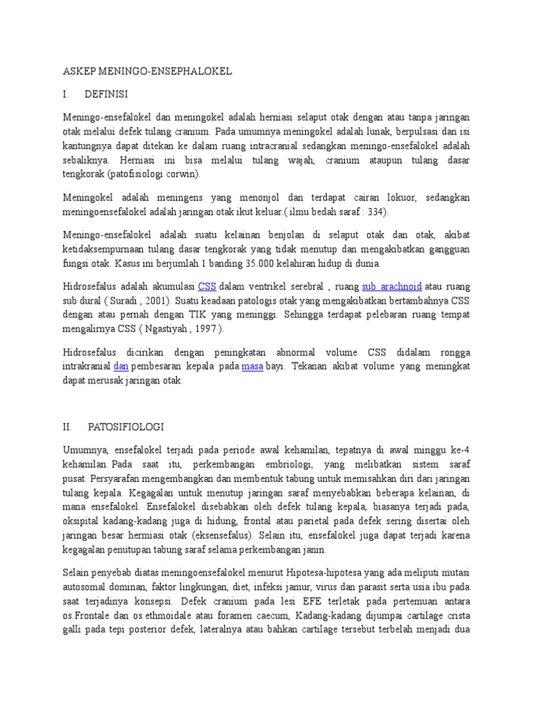 LP Meningoencephalokel | PDF