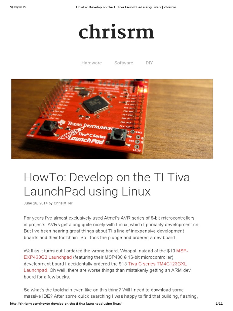 Developing TI Tiva LaunchPad on Linux | PDF | Embedded System ...