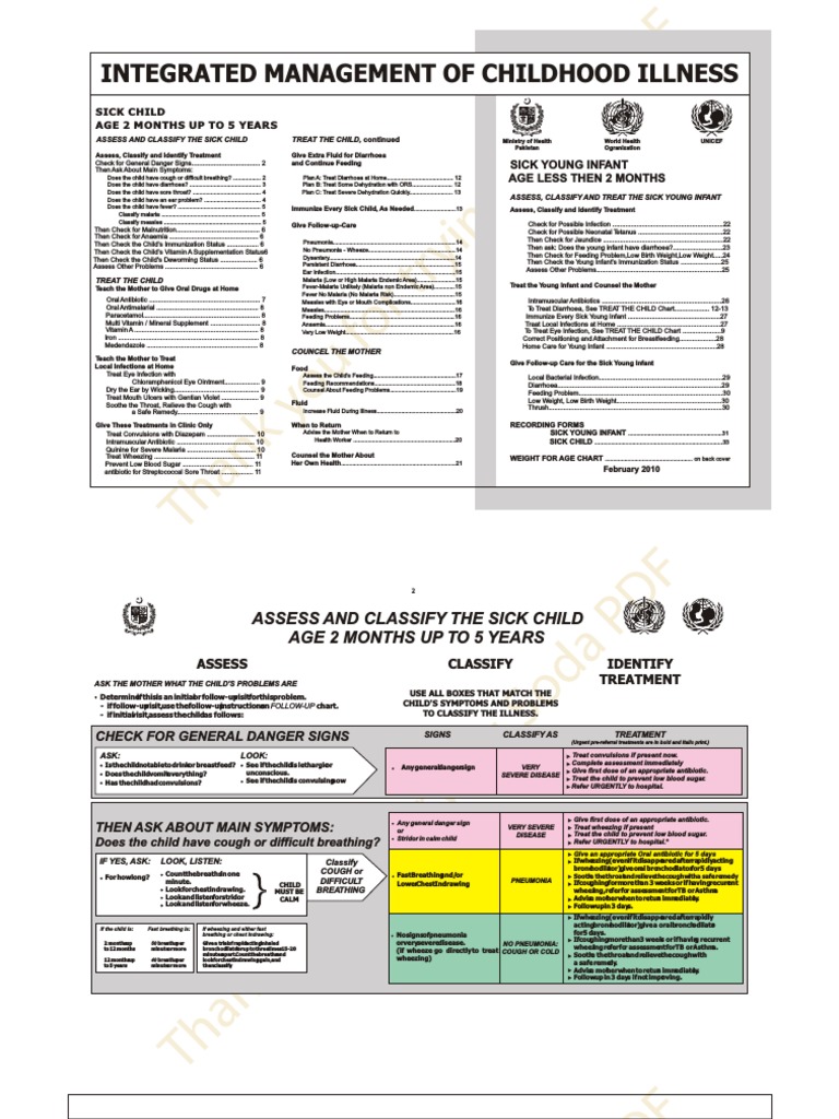IMNCI Guidelines for Sick Children | PDF | Diarrhea | Measles