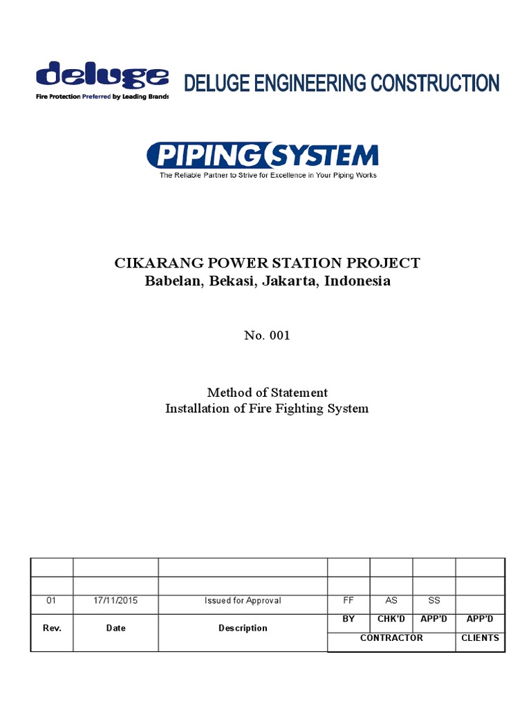 Installation Of Fire Fighting System At Cikarang Power Station Project