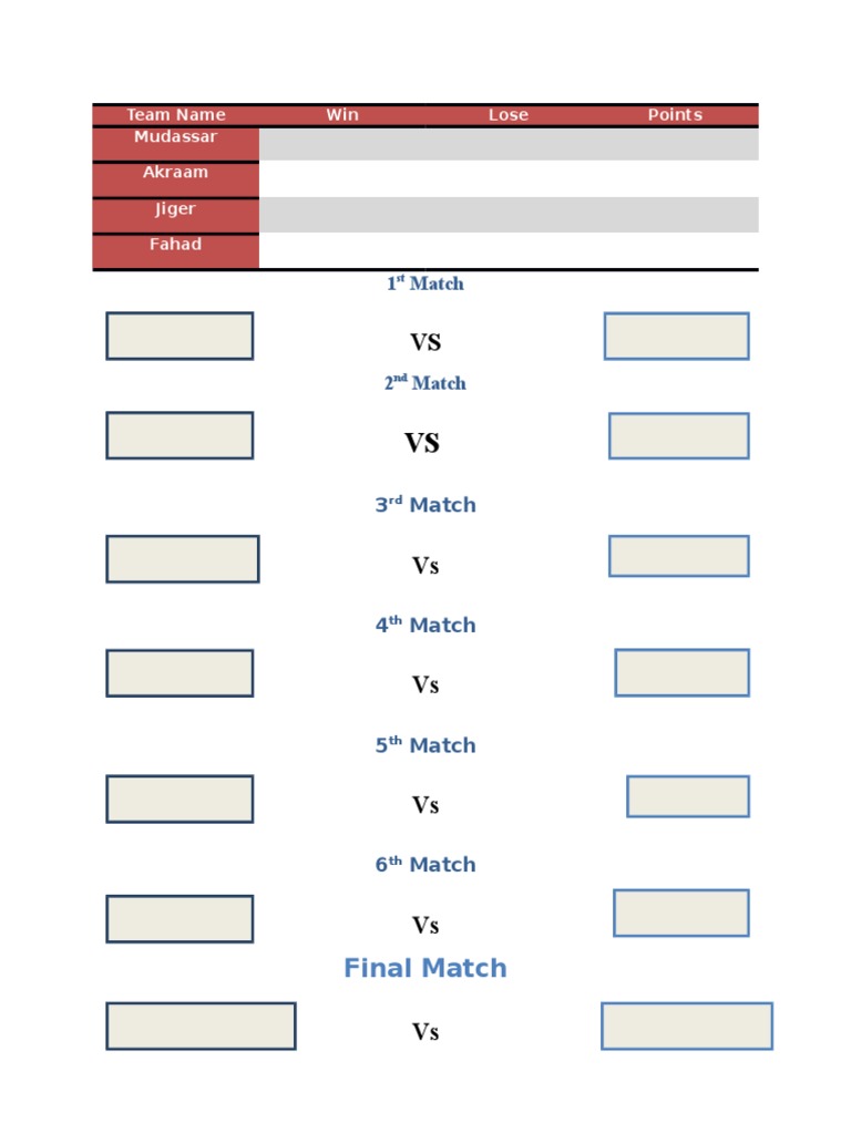 Tournament Match Results | PDF
