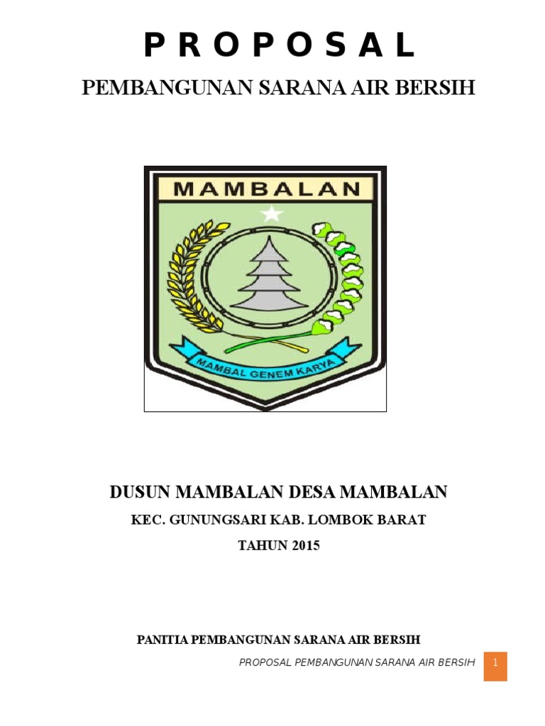 Proposal Air Bersih ACC | PDF