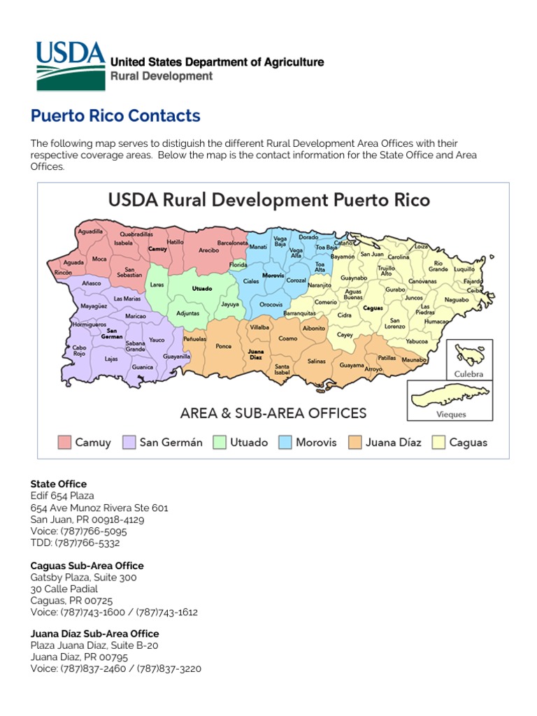 Puerto Rico Contacts - USDA Rural Development | PDF