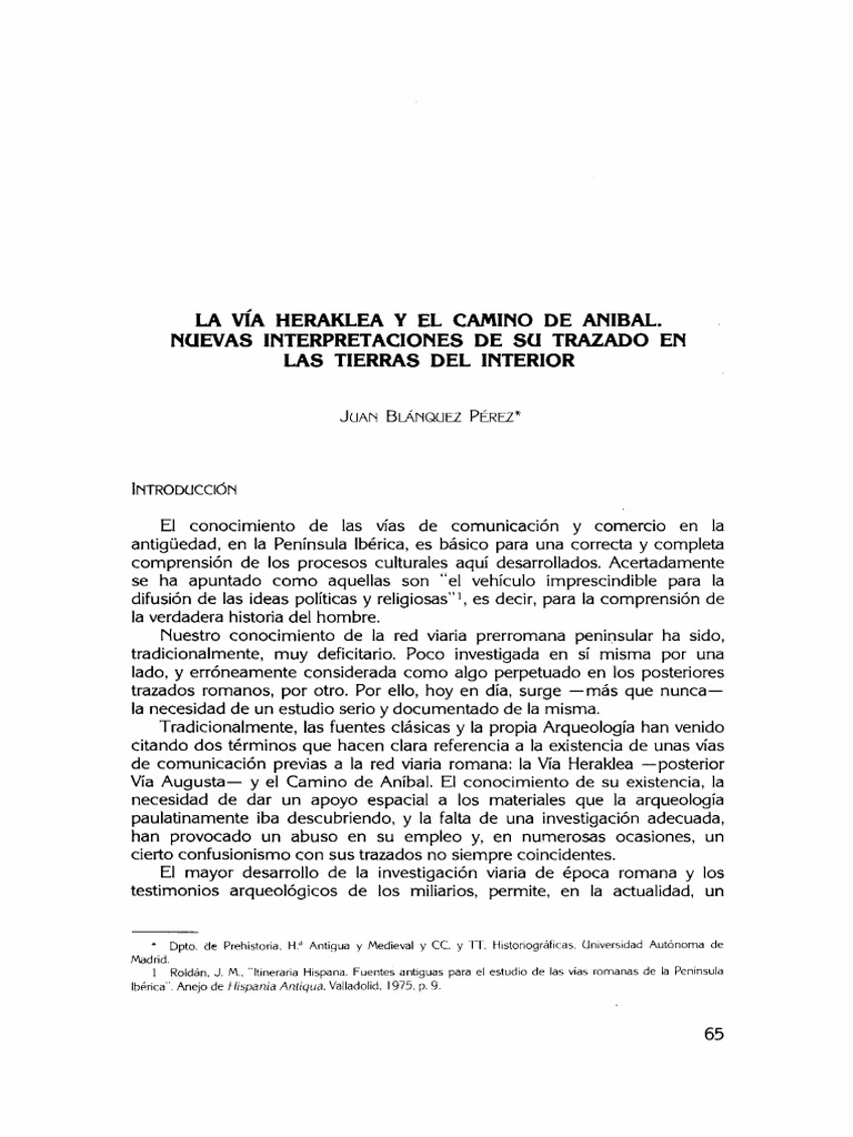 La Vía Heráklea y El Camino de Aníbal. Nuevas Interpretaciones de Su ...
