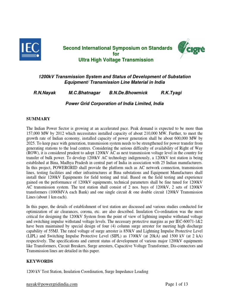 Microsoft Word - Detailed Paper-IEC Symposium 1200kV Transmission ...