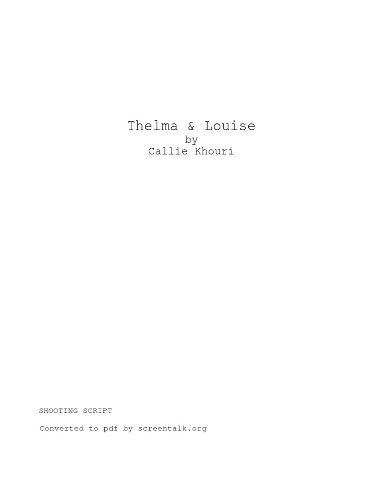 Thelma and Louise Script | PDF | Transport | Business