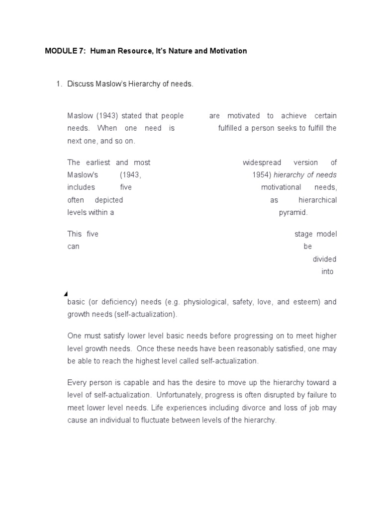 Module 7 | PDF | Self Actualization | Motivation