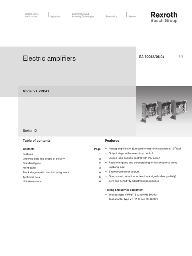 PV45 0 811 405 096 Amplifier Card Bosch Manual 1 PDF | PDF | Control ...