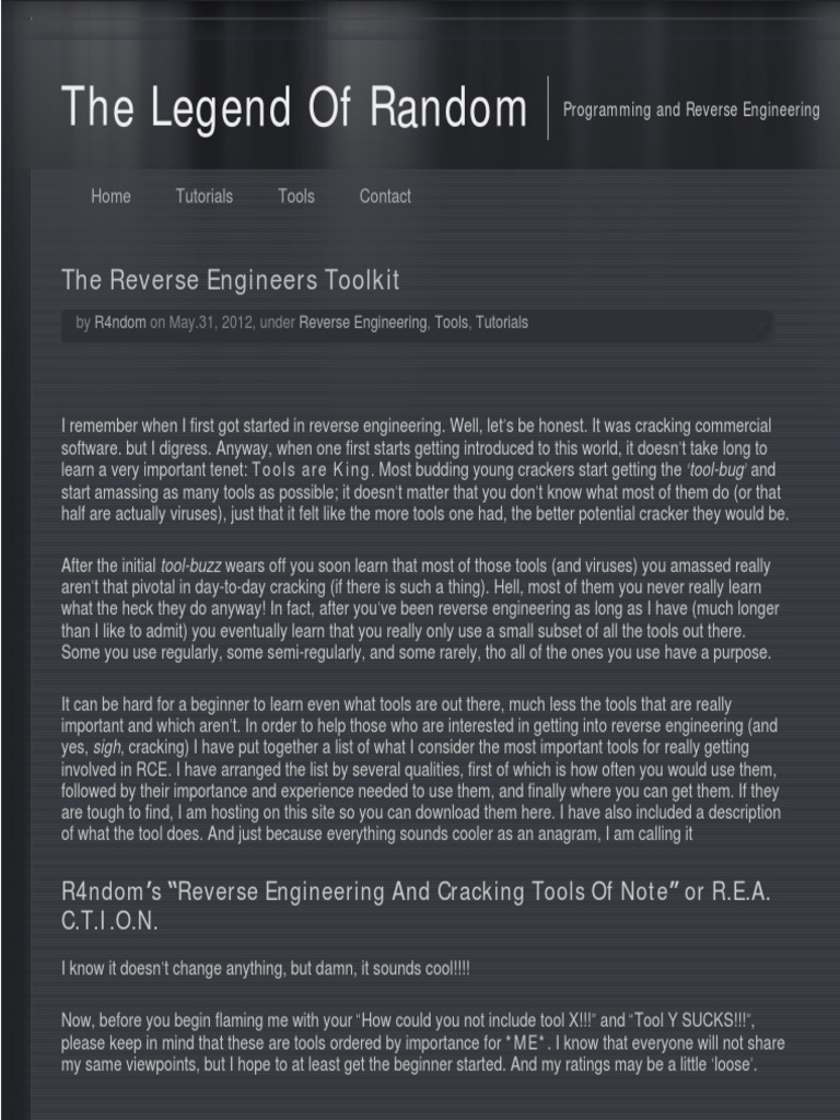Reverse Engineers Toolbox Download Free Pdf Computer Engineering