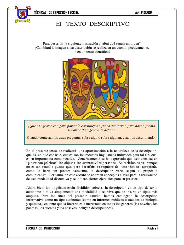 El Texto Descriptivo | Retrato | Creatividad