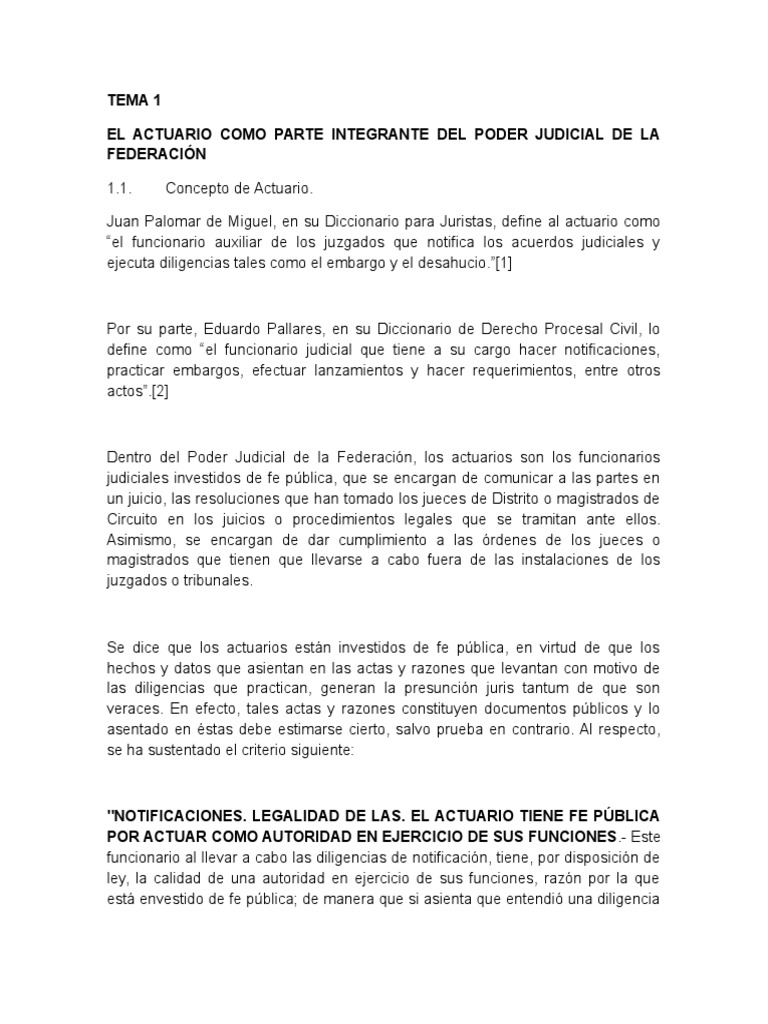 Concepto de Actuario | PDF | Evidencia (ley) | Juez