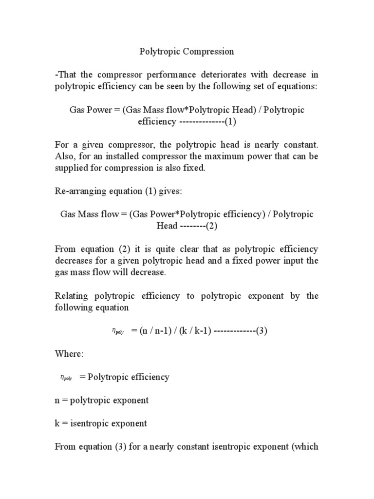 Polytropic Compression in Centrifugal Compressors | PDF | Gas ...