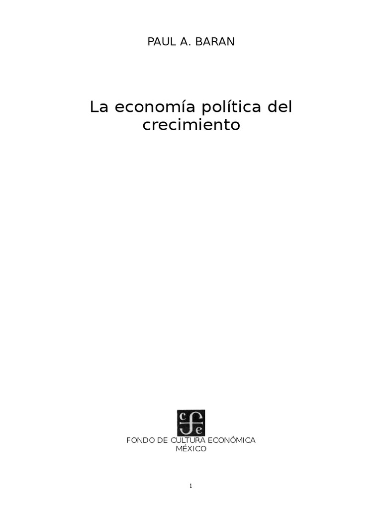 Paul Baran, La Economia Politica Del Crecimiento | PDF | Capitalismo ...