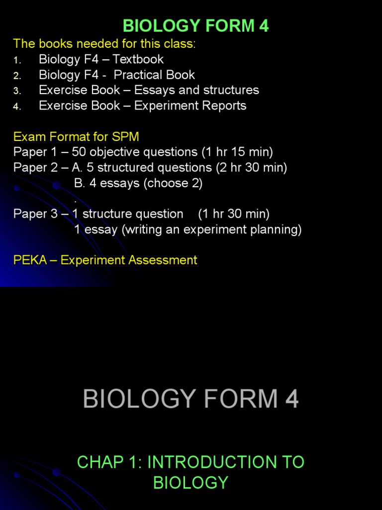 Introduction to Biology for F4 | PDF