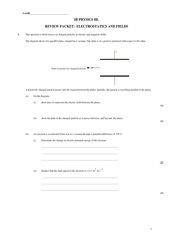 IB Physics HL: Electrostatics Review | PDF | Electric Field | Electron