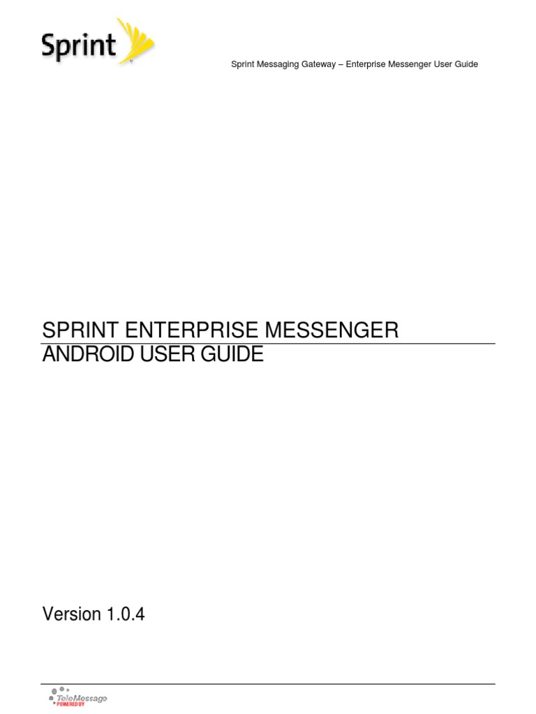 Sprint Enterprise Messenger Guide | PDF | Text Messaging | Multimedia ...