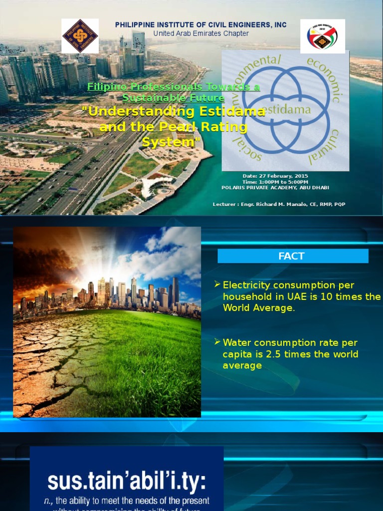 Estidama Seminar Presentation - Update | PDF | Sustainability | United ...