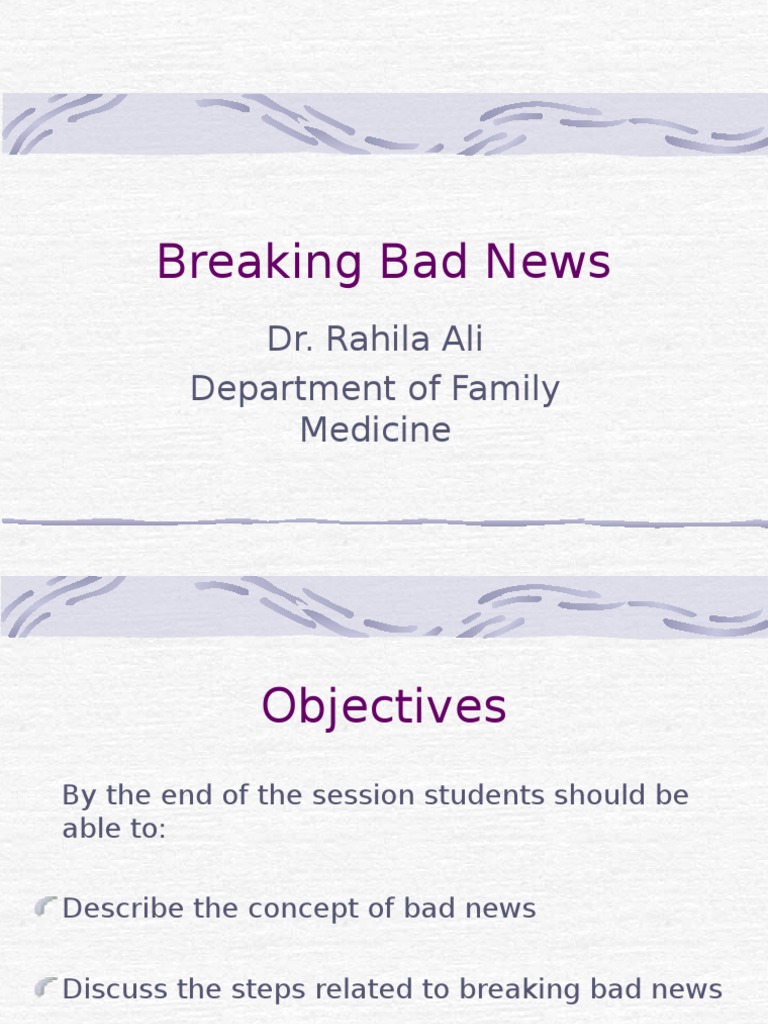 SPIKES Protocol for Breaking Bad News | PDF | Palliative Care | Health Care