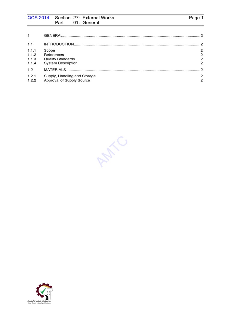 QCS 2014 | PDF | Specification (Technical Standard) | Road Surface