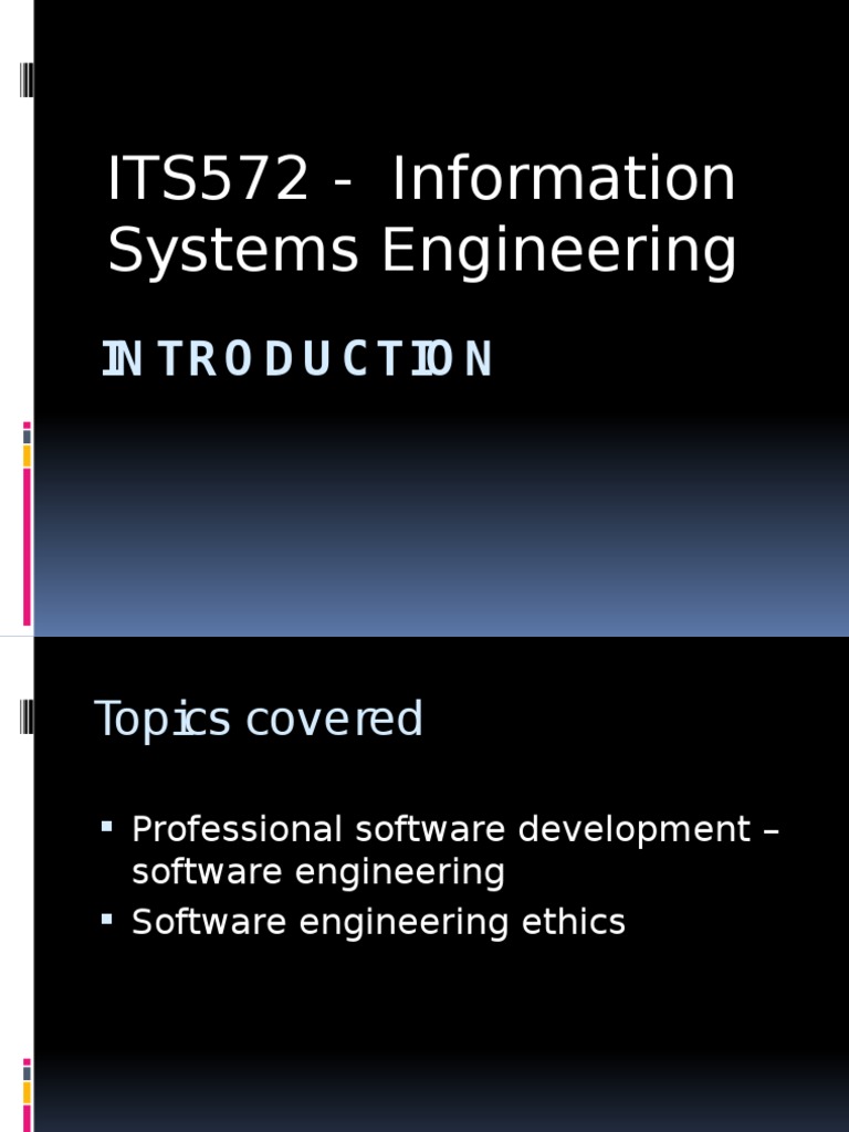 Topic 1 - Introduction To Information Systems Engineering | PDF ...