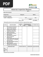 Work Inspection Request Form (WIR) | PDF | Specification (Technical Standard)