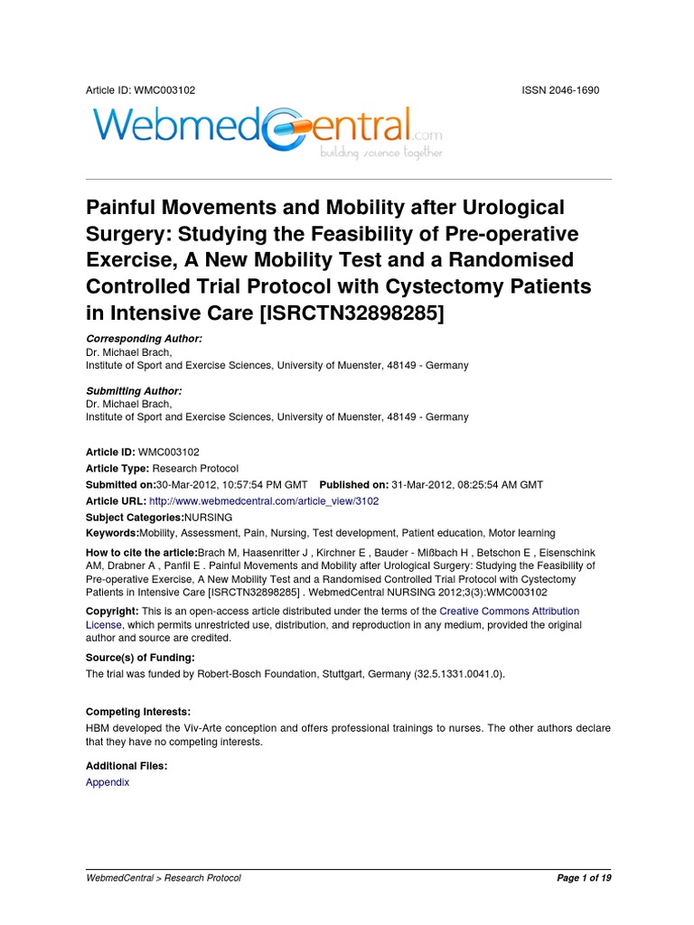 Corresponding Author:: Webmedcentral Research Protocol | PDF | Surgery ...
