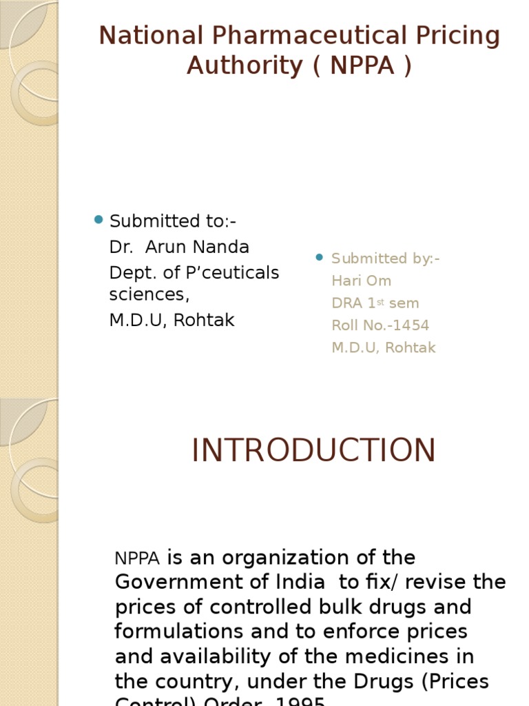 National Pharmaceutical Pricing Authority (NPPA) | Download Free PDF | Pharmaceutical Drug ...