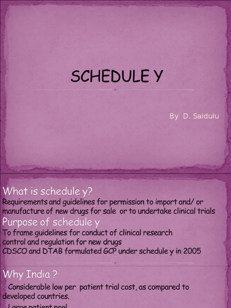 Schedule Y | PDF | Clinical Trial | Pharmaceutical Drug