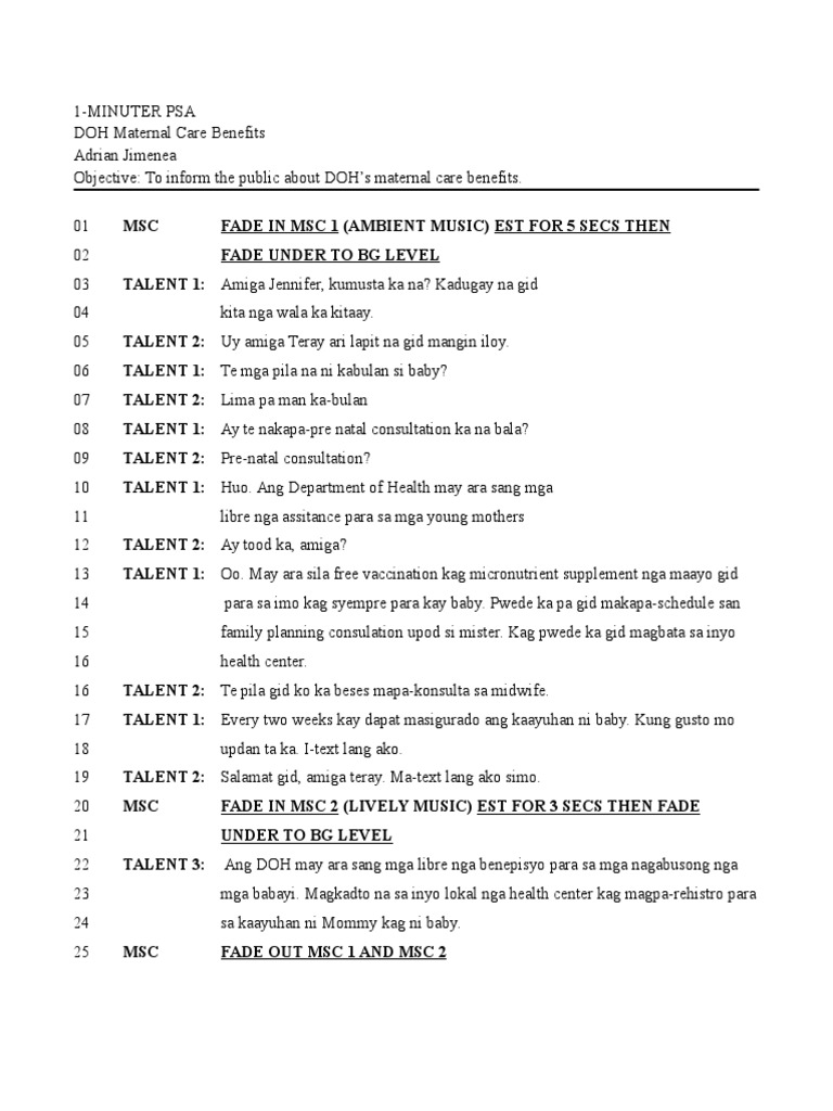 Psa Script Sample | PDF