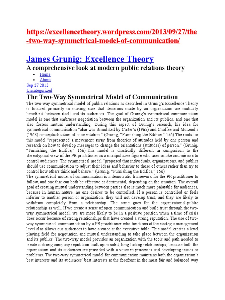Model Simetrik Dua Hala James Grunig | PDF | Social Media | Popular ...