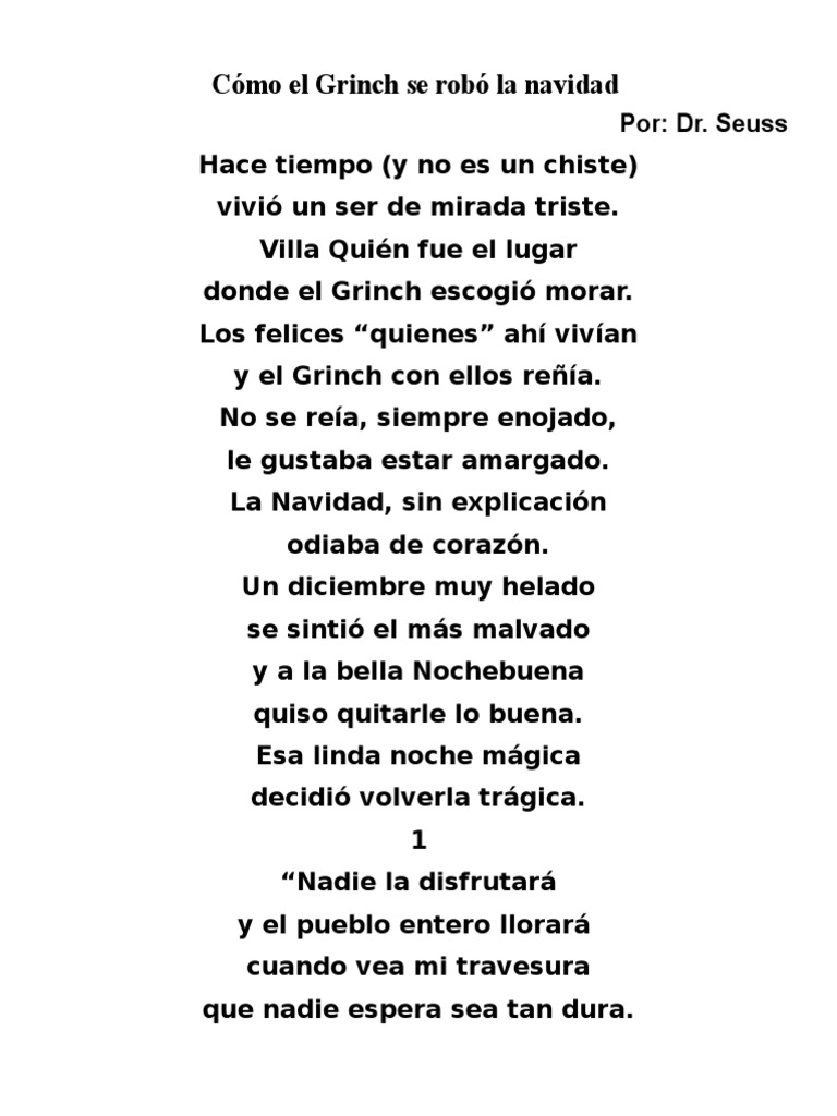 Como El Grinch Robo La Navidad | PDF | Navidad | Ocio