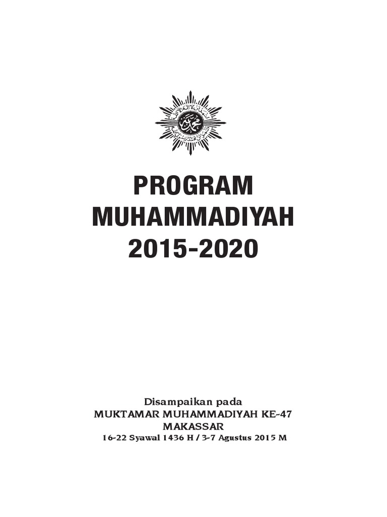 Program Muhammadiyah 2015-2020 | PDF