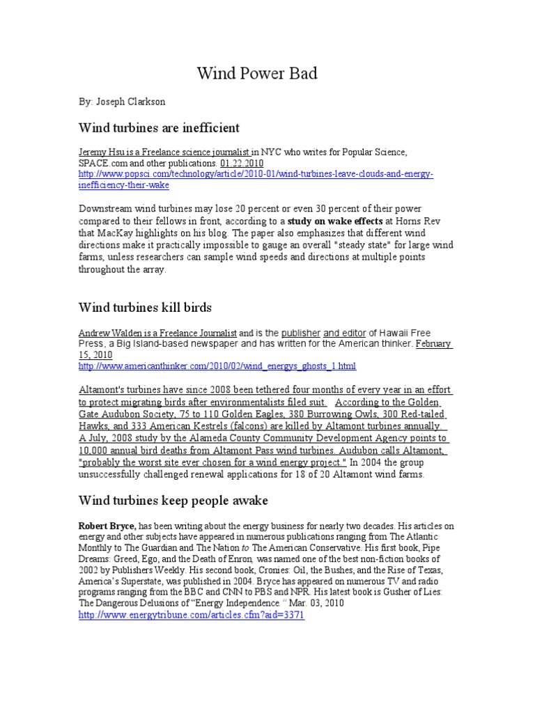 Wind Power Bad | PDF | Nature