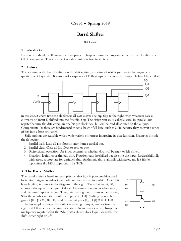 Barrel Shifter | PDF | Digital Electronics | Electronic Engineering