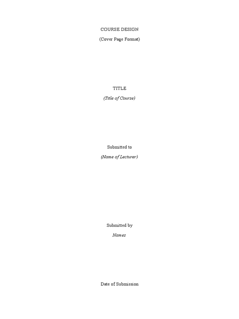 Course Design Framework and Curriculum Guide | PDF