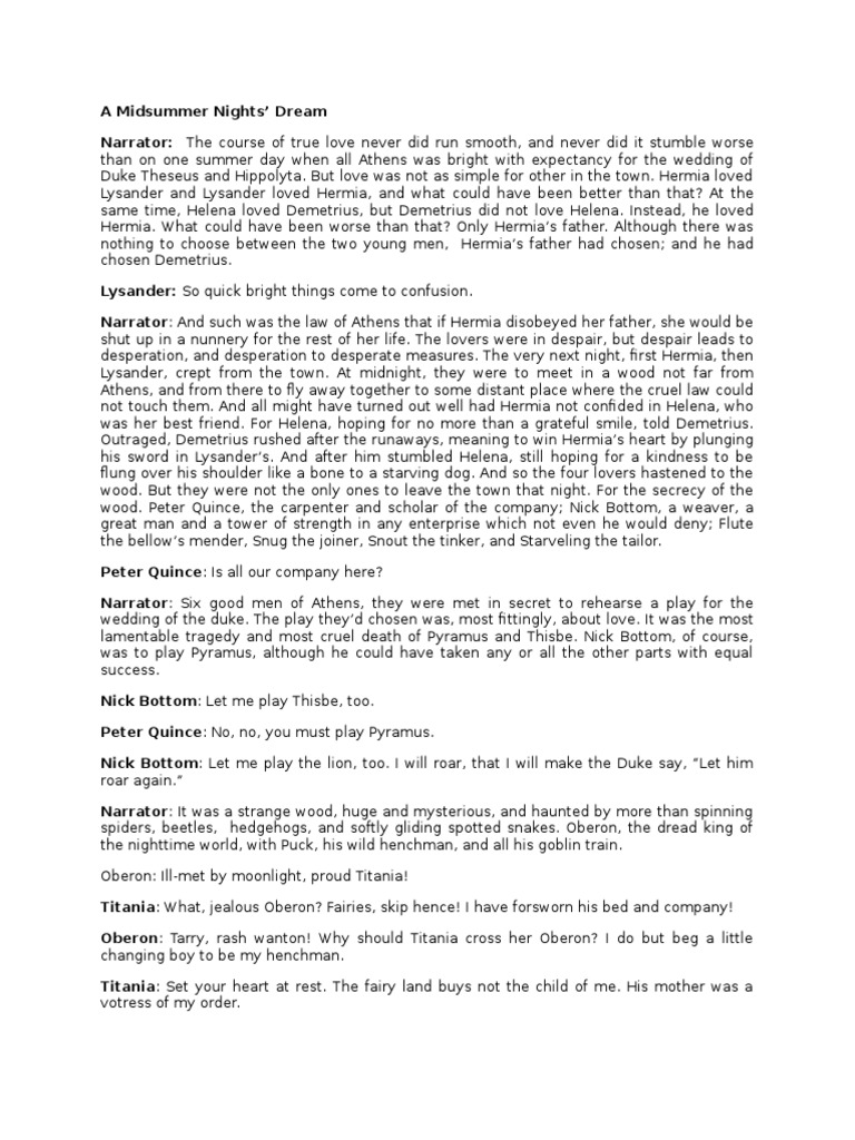 A Midsummer Night Dream | PDF | A Midsummer Night's Dream | English ...