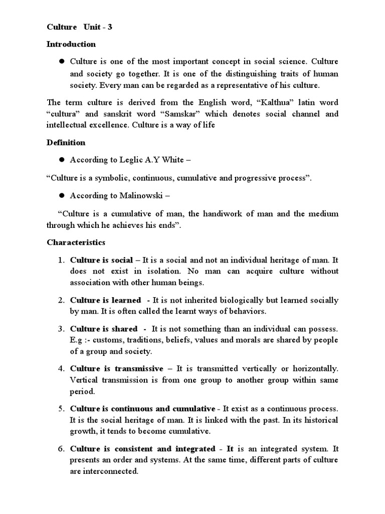 Culture Unit 3 | PDF | Sociocultural Evolution | Socialization