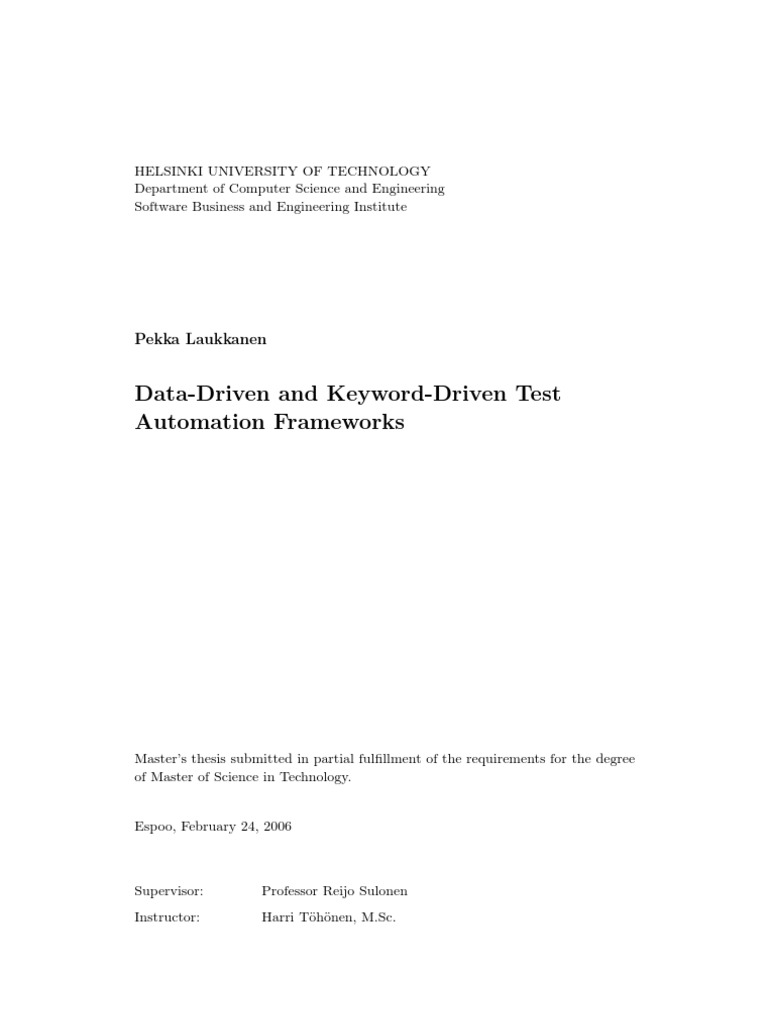 Data-Driven and Keyword-Driven Test Automation Frameworks | PDF | Test ...