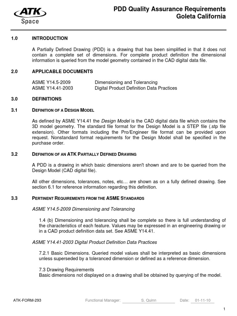 Supplier Quality Requirements For Partially Defined Dimensions | PDF | Computer Aided Design ...
