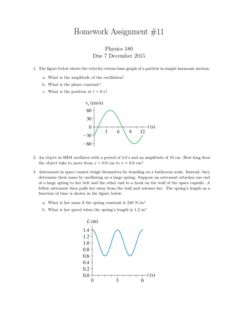 Simple Harmonic Motion Problems | PDF | Oscillation | Pendulum