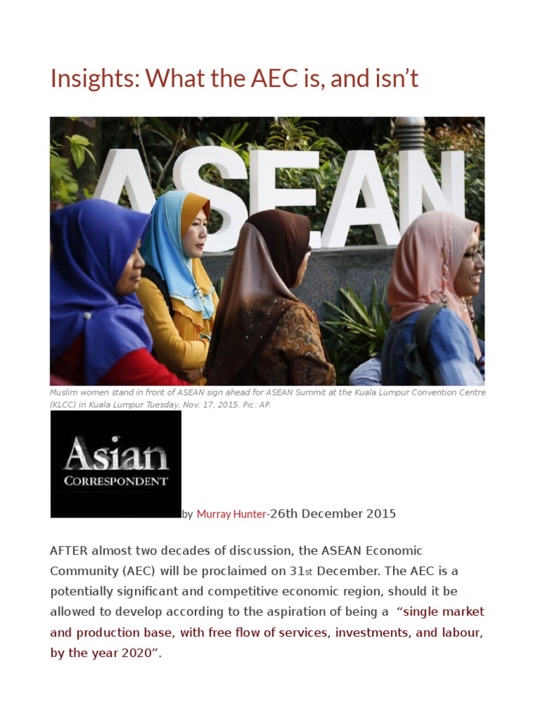 Insights What The AEC Is, and Isn't | PDF | Association Of Southeast ...